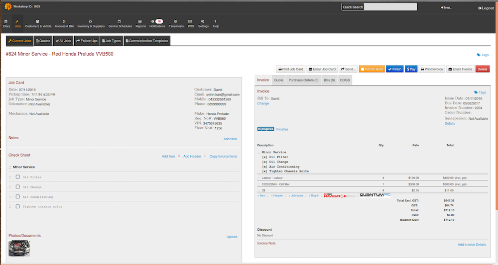 MechanicDesk - Auto workshop management software
