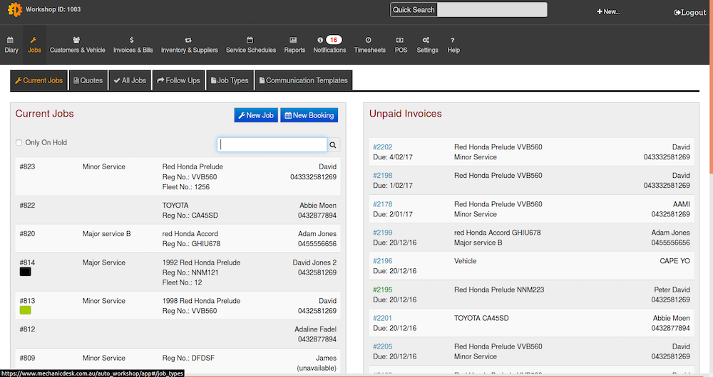 MechanicDesk - Auto workshop management software