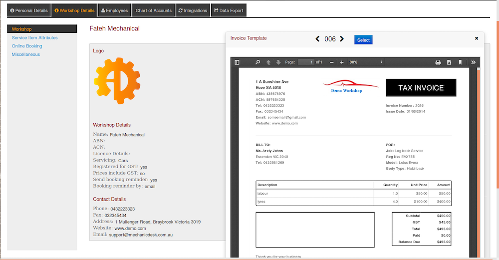 MechanicDesk - Auto workshop management software